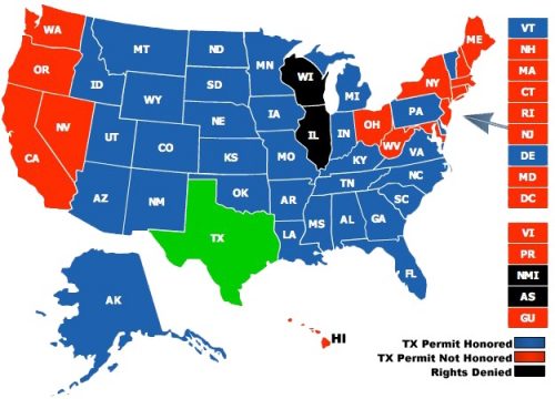 reciprocity_map_01 - CHL San Antonio | Concealed Handgun Class San Antonio